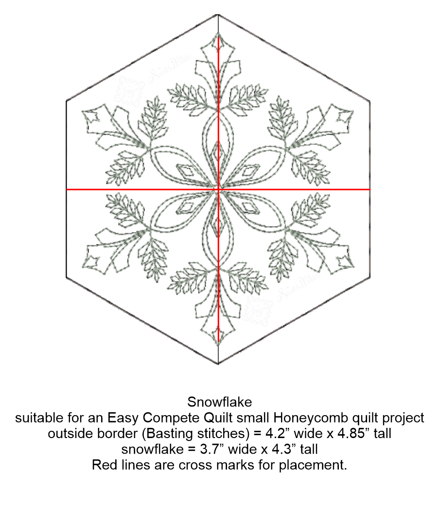 Snowflake Embroidery for Small size Hexagon - Needle Wielders Sewing